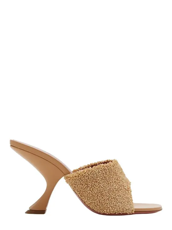 Amina Muaddi Taylor Raffia Sandals - Tan