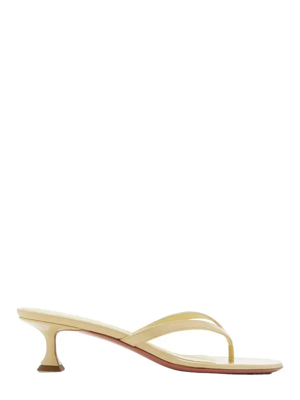 Amina Muaddi Juliette Patent Leather Thong Sandals - Yellow