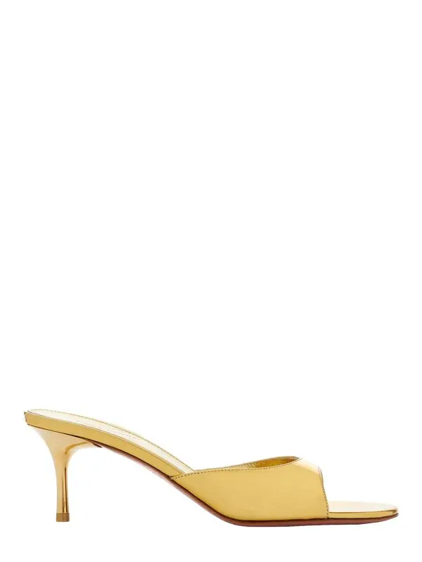 Amina Muaddi Jeanne Patent Leather Sandals - Gold