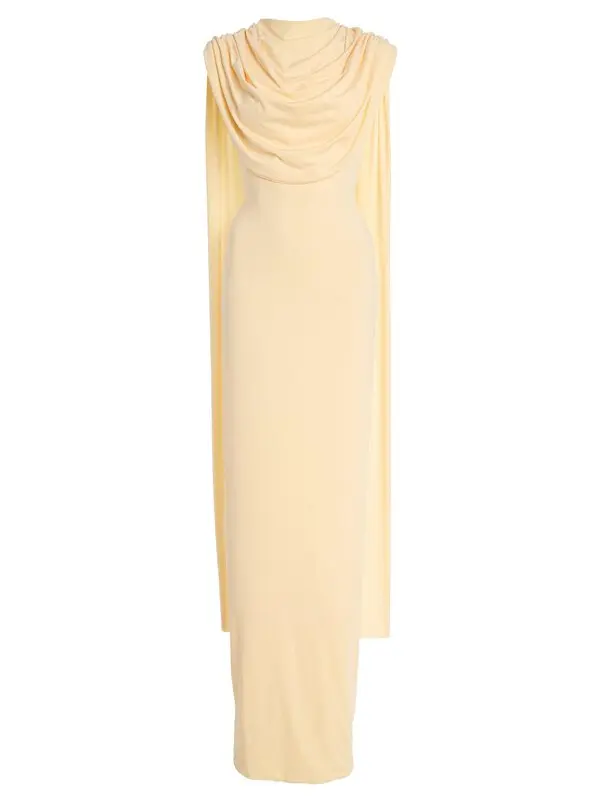 MAYGEL CORONEL Batista Draped Jersey Maxi Dress - Ivory