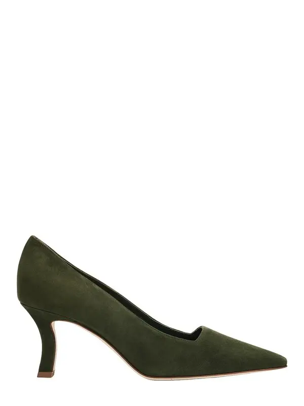 Manolo Blahnik Moiralo Suede Pumps - Dark Khaki
