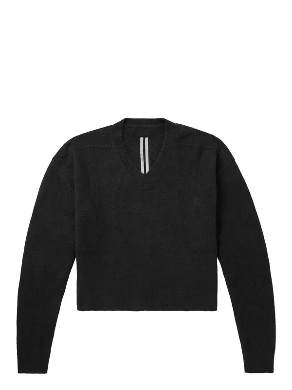 Rick Owens Tommy Brushed-knit Sweater - Black