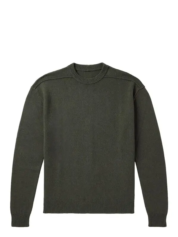 Rick Owens Boiled Cashmere And Wool-blend Sweater - Green