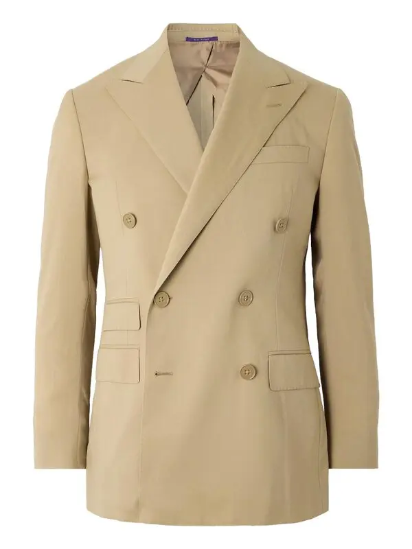 Ralph Lauren Purple Label Kent Double-breasted Wool Suit Jacket - Neutrals