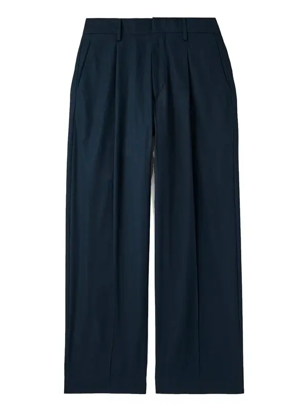 Nn07 Kay 1080 Straight-leg Organic Cotton-poplin Trousers - Blue