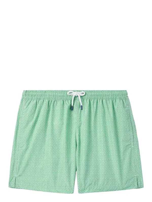 Fedeli Madeira Straight-leg Mid-length Swim Shorts - Green