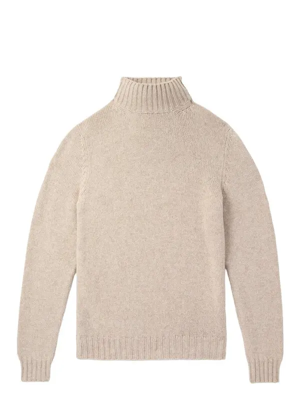 Fedeli Onda Wool And Cashmere-blend Rollneck Sweater - Neutrals