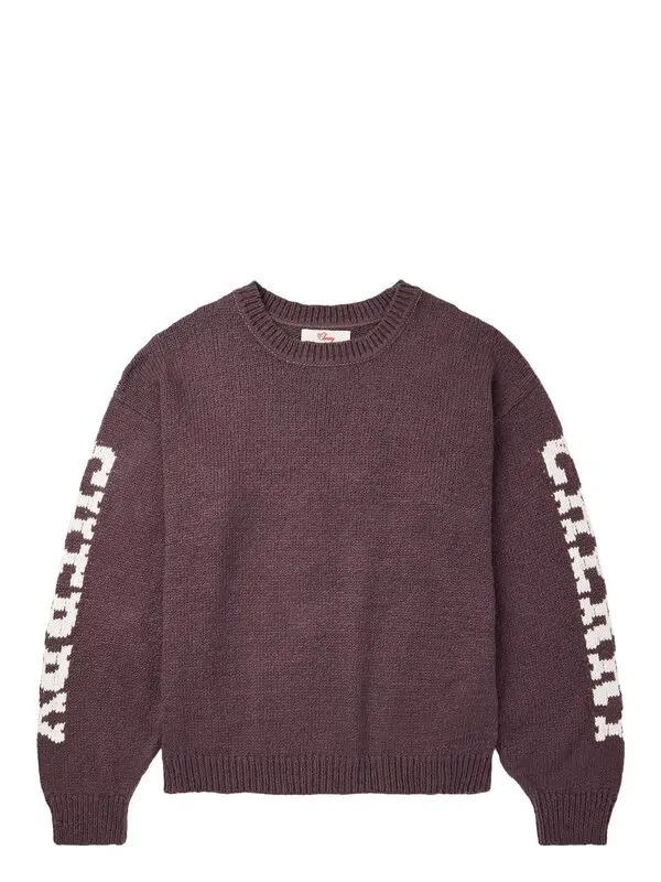 CHERRY LOS ANGELES Logo-intarsia Cotton Sweater - Brown