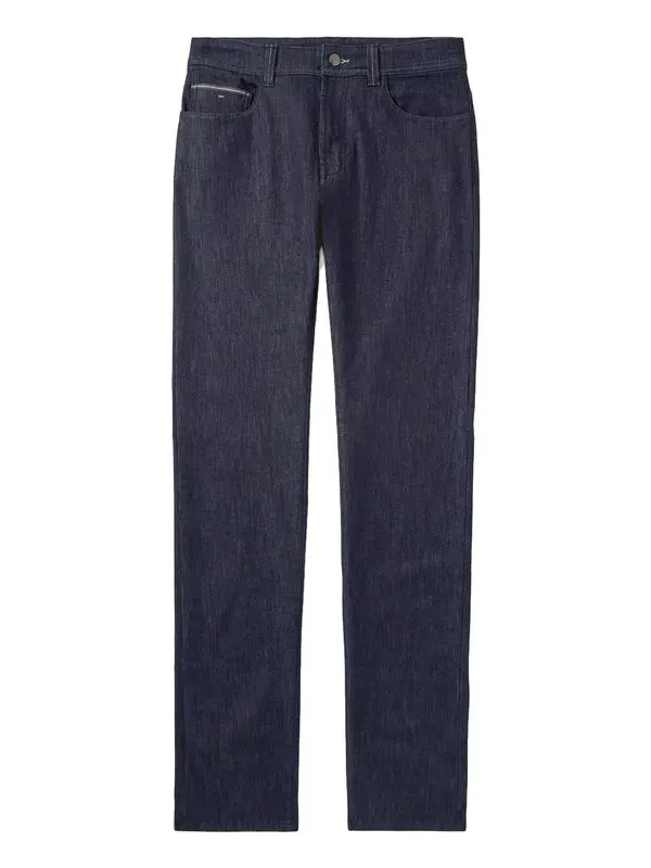 Canali Slim-fit Straight-leg Selvedge-trimmed Jeans - Blue