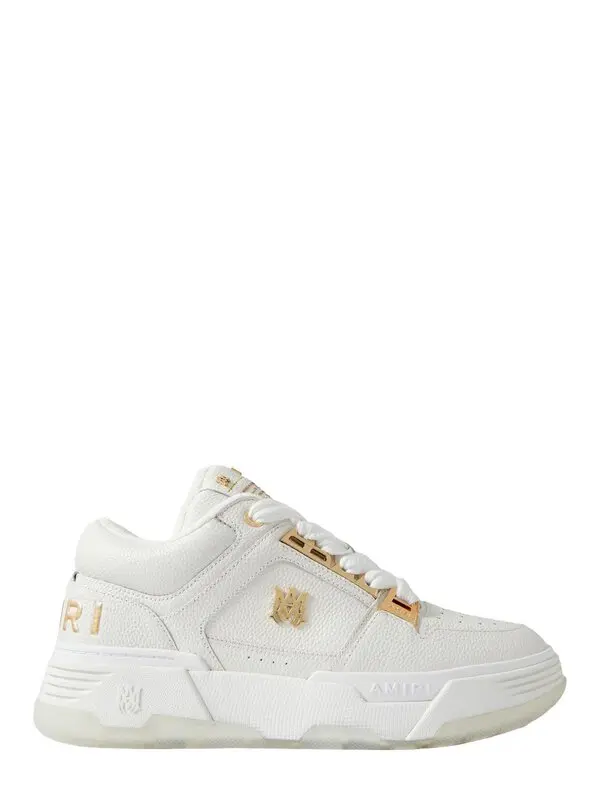 Amiri Ma-1 Embellished Metallic Leather Sneakers - White