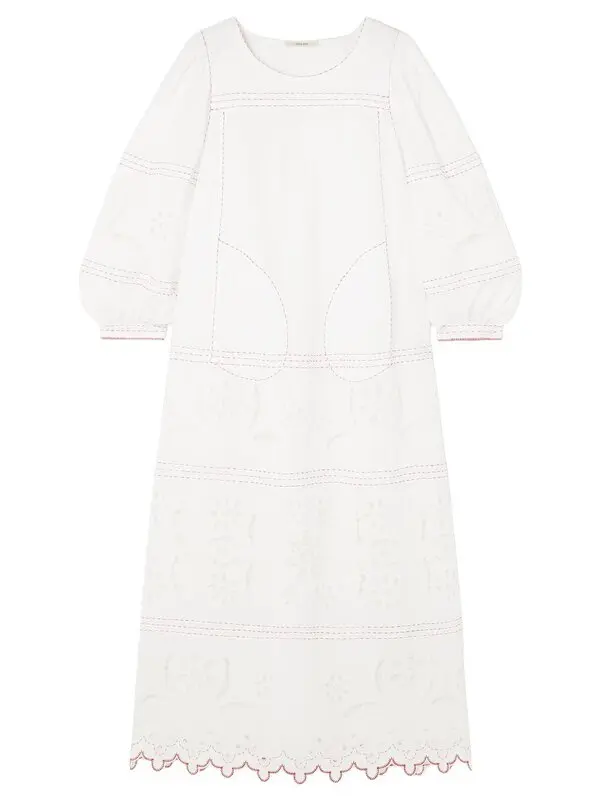 Vita Kin Balthazar Scalloped Cotton-batiste Midi Dress - White