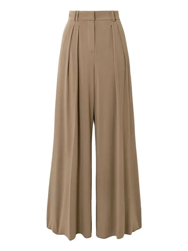 Max Mara Palanca Pleated Wide-leg Pants - Brown
