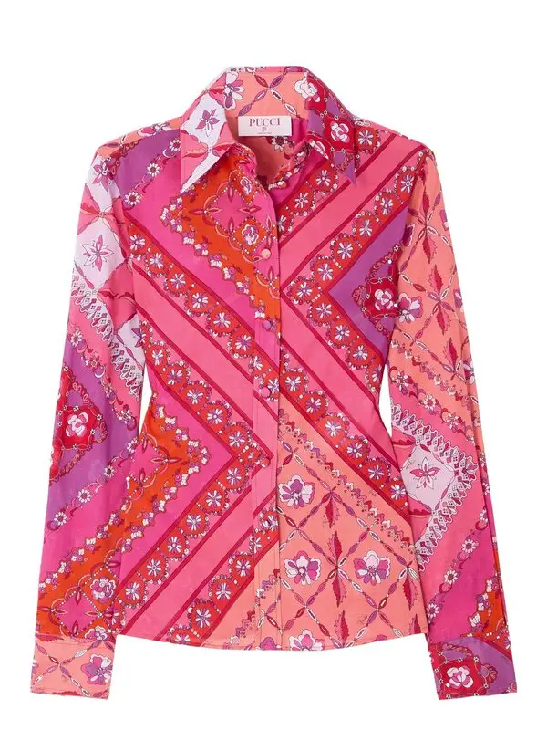 Emilio Pucci Printed Cotton-muslin Shirt - Pink