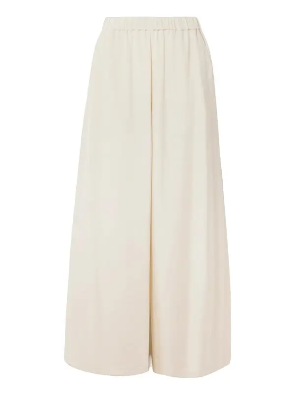 Max Mara Bonn Silk-blend Wide-leg Pants - Ivory