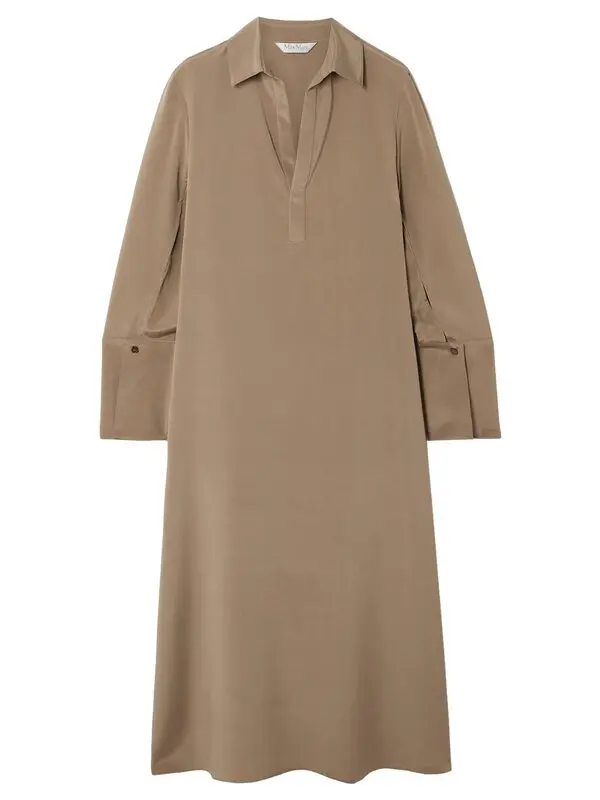 Max Mara Ossola Silk-blend Shirt Dress - Brown