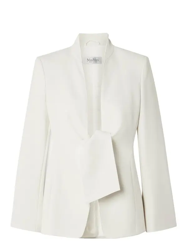 Max Mara Ghiotto Tie-front Cady Blazer - White