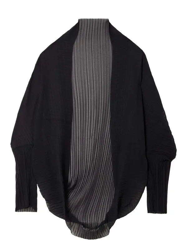 Max Mara Vesuvio Plissé-tulle Wrap - Black
