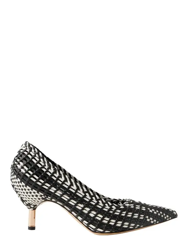 Gabriela Hearst Andres Two-tone Woven Leather Pumps - Black