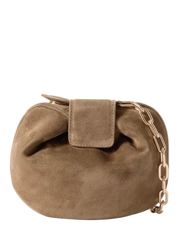 Gabriela Hearst Soft Demi Suede Clutch - Brown