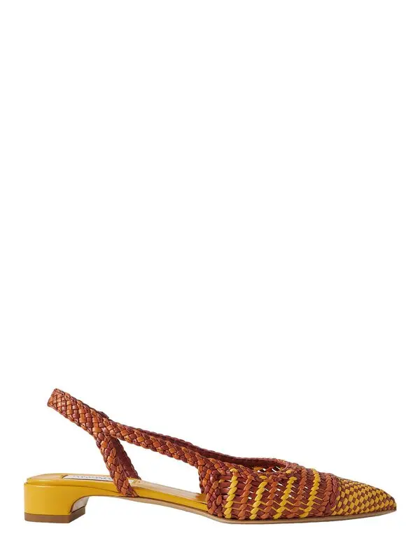 Gabriela Hearst Perro Woven Leather Slingback Pumps - Orange