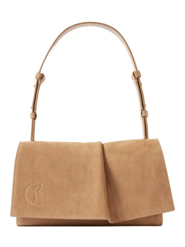 CHRISTIAN LOUBOUTIN Baggy Small Suede Shoulder Bag - Neutrals