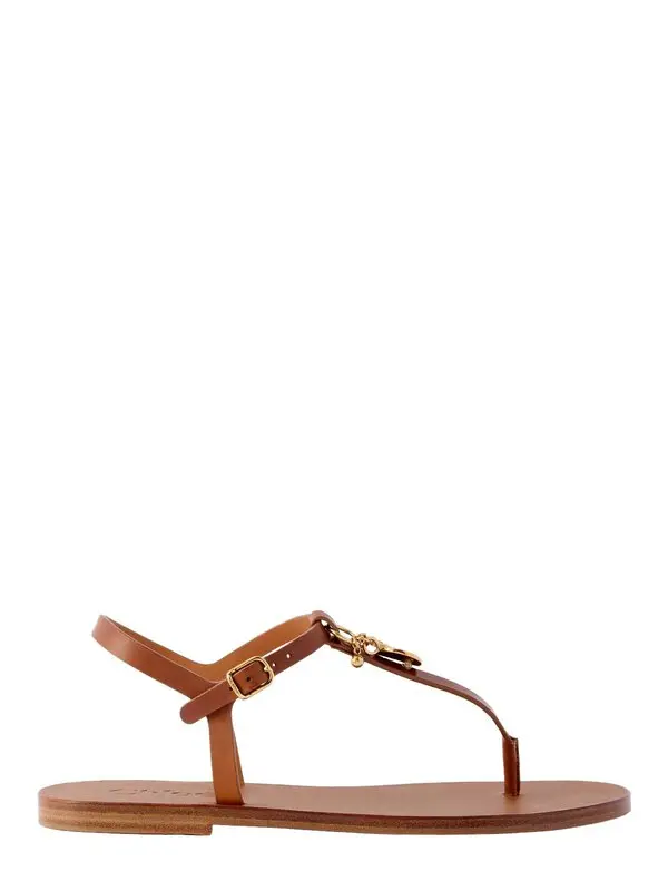 Chloé Charms Embellished Leather Sandals - Brown