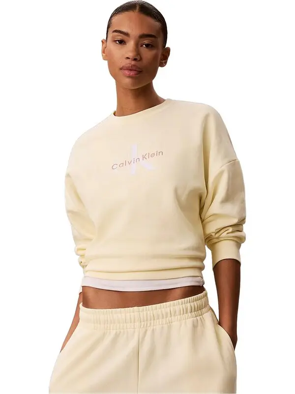 Calvin Klein Monologo Fleece Relaxed Sweatshirt - Pear Sorbet