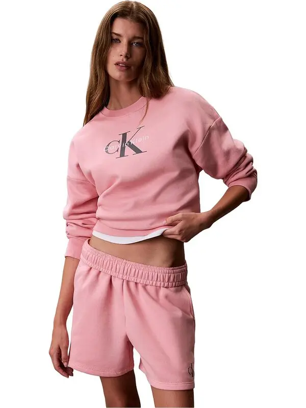 Calvin Klein Monologo Fleece Relaxed Sweatshirt - Soft Berry