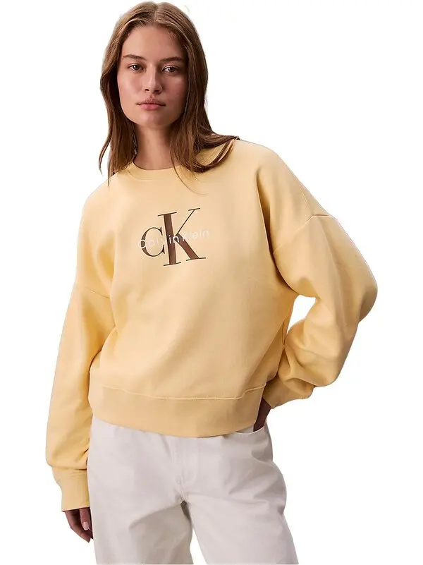 Calvin Klein Monologo Fleece Relaxed Sweatshirt - Sunlight