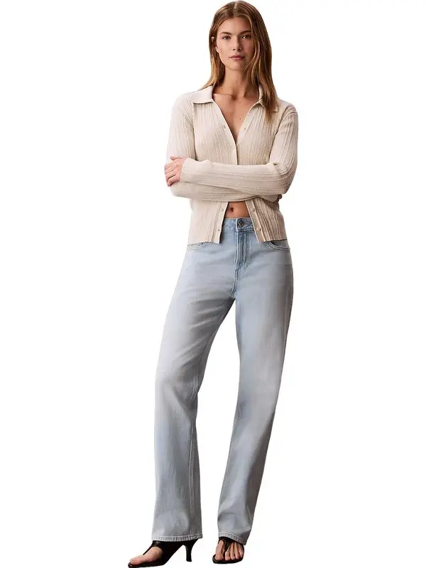 Calvin Klein High Rise Straight Jeans - Light Crawford