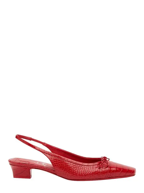 CHRISTIAN LOUBOUTIN Promess Croc-embossed Ballerina Pumps - Loubilin Loubi