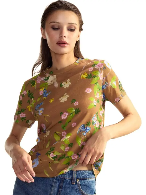 Cynthia Rowley T-shirt - Gold Floral