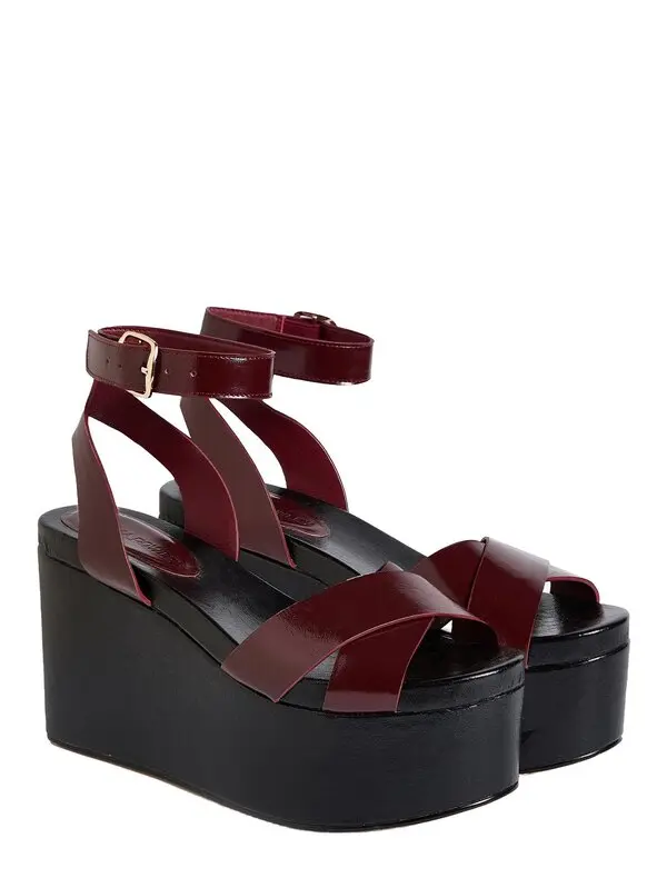 Cynthia Rowley Lisse Platform Sandals - Burgundy