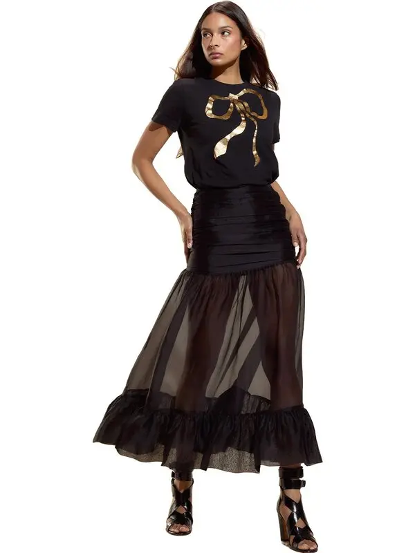 Cynthia Rowley Silk Maxi Skirt - Black