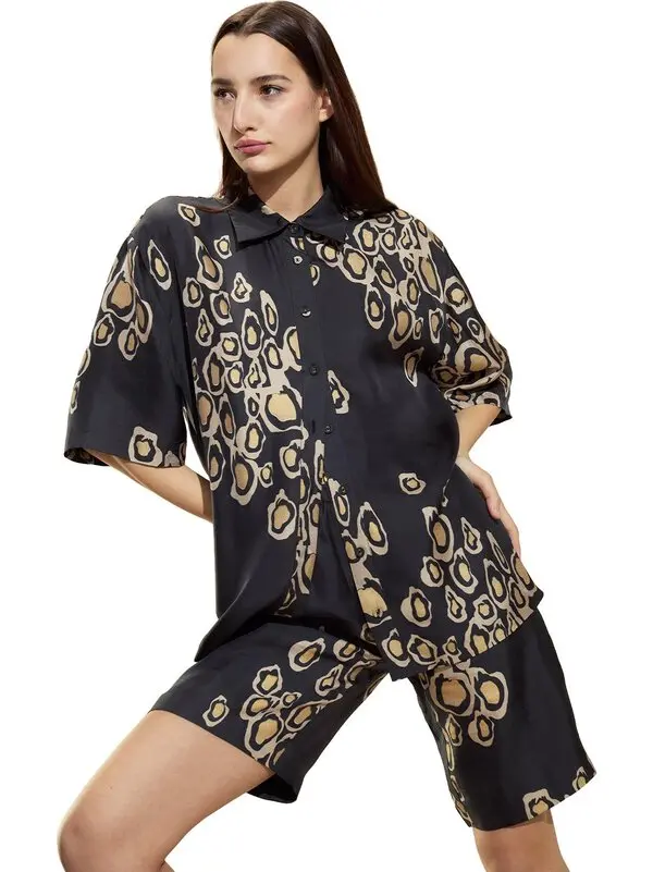 Cynthia Rowley Amalfi Camp Shirt - Black