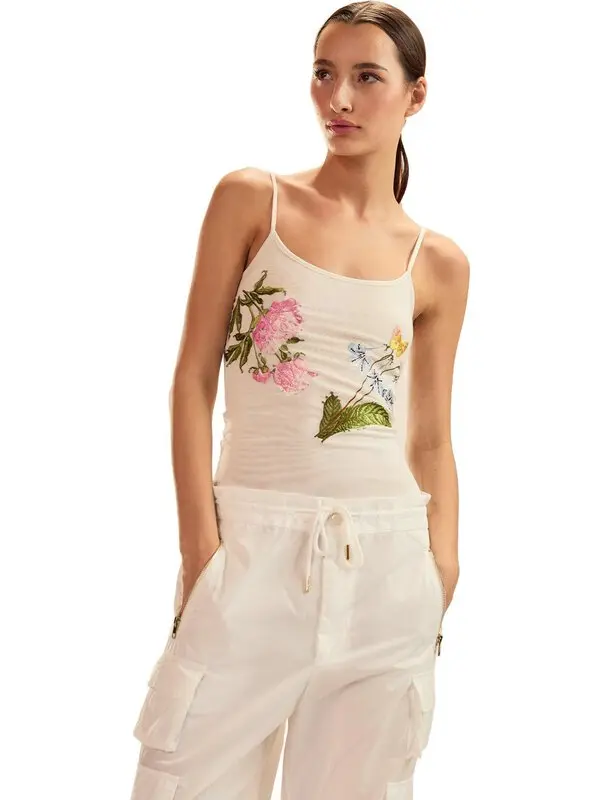Cynthia Rowley Wildflower Embroidered Cami - White