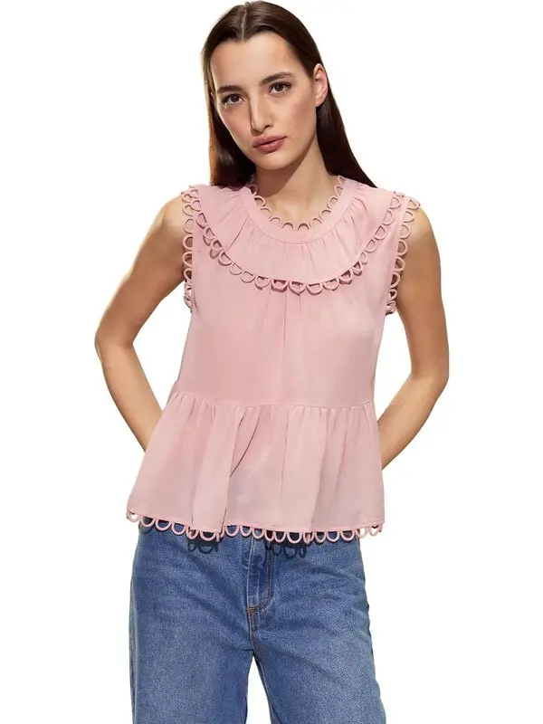 Cynthia Rowley Annabelle Sleeveless Blouse - Pink