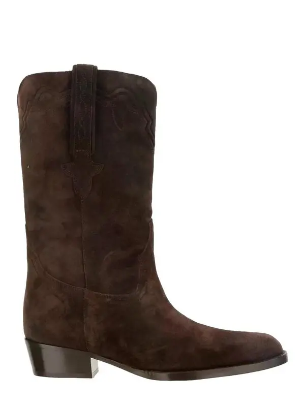 Paris Texas Suede Square-toe Boots - Brown