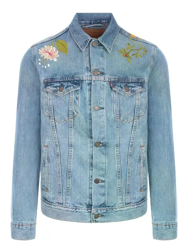 LEVI'S Floral Embroidered Denim Jacket - Blue