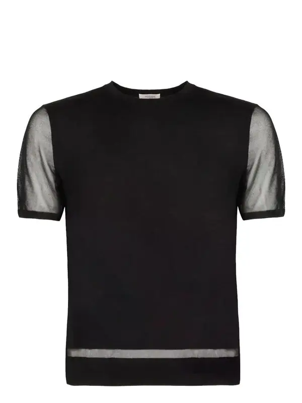 Agnona Mesh-panel Knitted T-shirt - Black