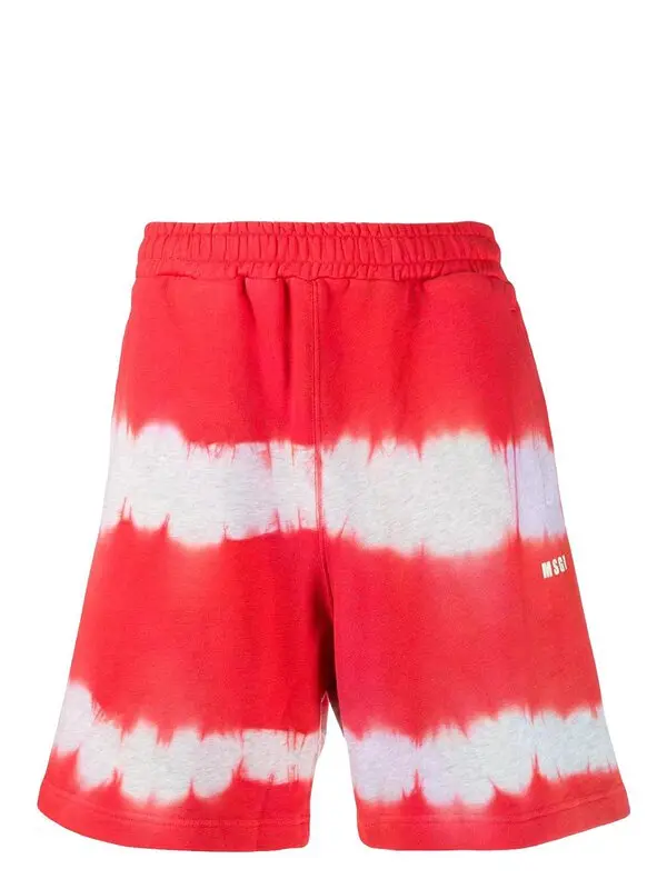MSGM Tie-dye Track Shorts - Red
