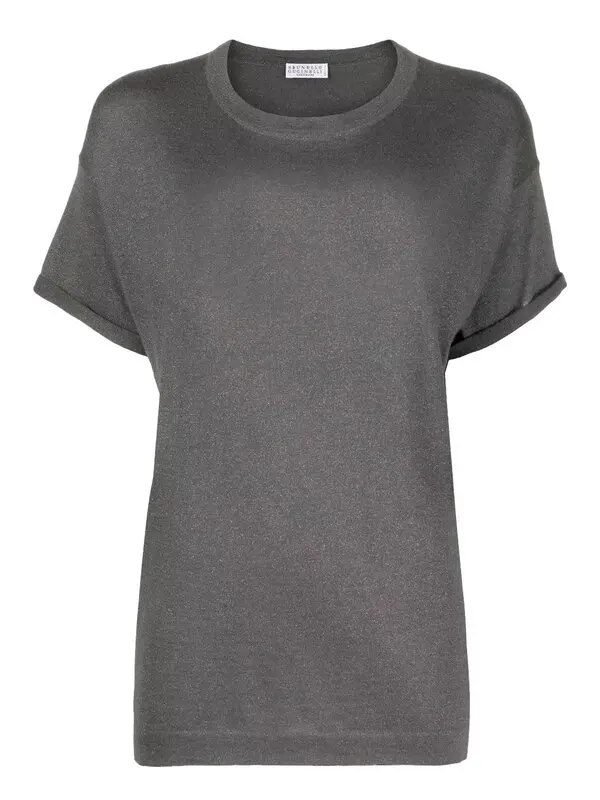 Brunello Cucinelli Round-neck Short-sleeve T-shirt - Grey