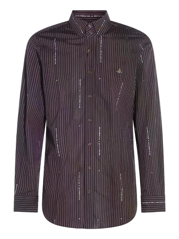 VIVIENNE WESTWOOD Pinstripe Orb Shirt - Brown