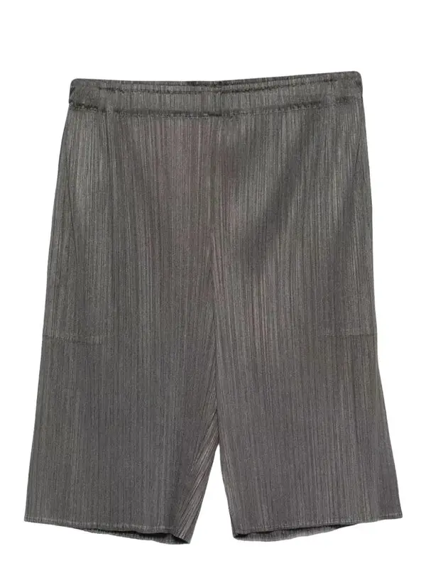 Issey Miyake Elasticated-waist Pleated Shorts - Grey