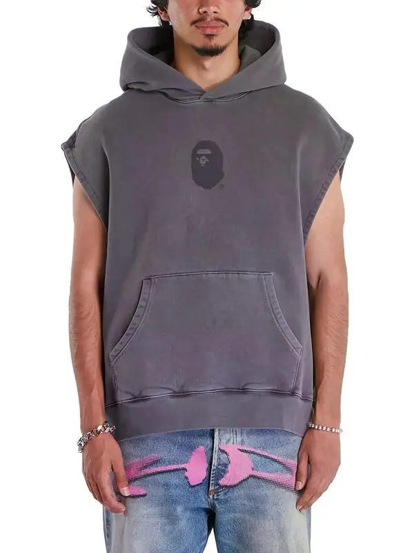 A BATHING APE Sleeveless Hooded Sweatshirt - Grey