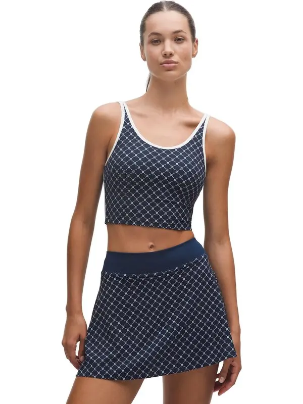 Lululemon Scoop-neck Cutout Tennis Tank Top - Net Link Club Blue Multi/white