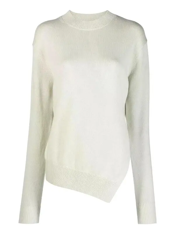 Studio Nicholson Shiso Asymmetric-hem Knitted Jumper - Neutrals