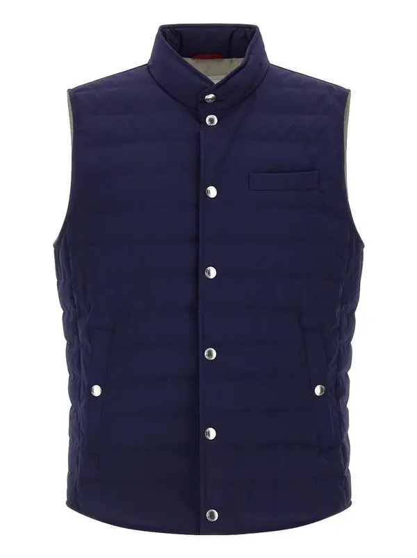 Brunello Cucinelli Quilted Vest - Blue