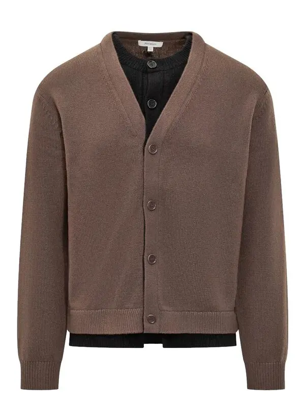 JW Anderson Two-tone Layered Cardigan - Brown