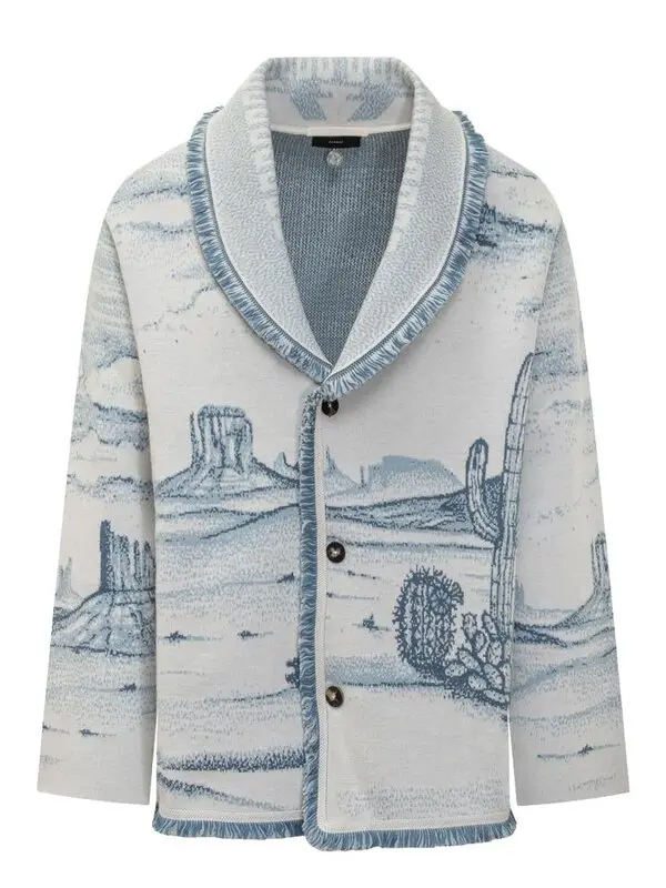 Alanui Desert Pattern Cardigan - White